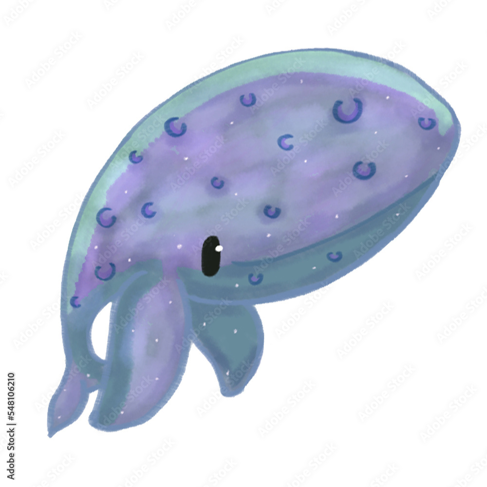 Crayon gray whale illustration with white background. Hand-drawing ...