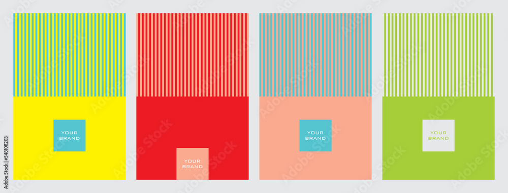 Modern minimalist cover design set. Creative abstract with vertical ...