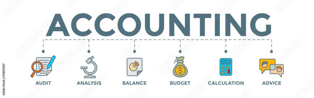 Accounting banner web concept. editable vector infographic for business ...