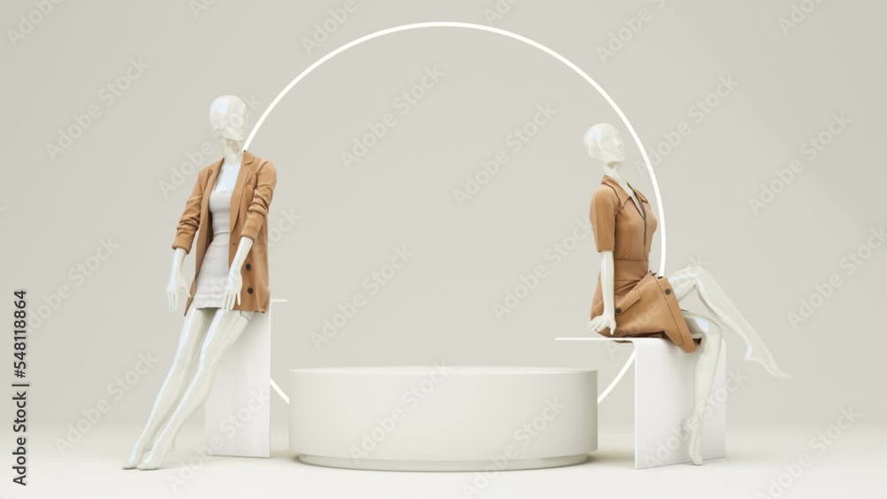Statue of model mannequin in gold for showcasing fashion formal clothes ...