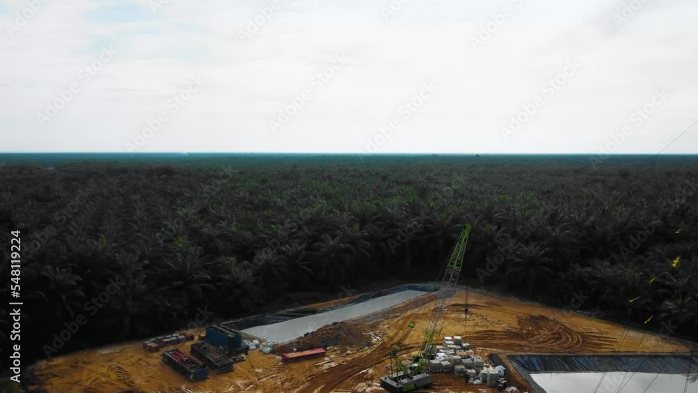 Cinematic 4K Drone Footage of Onshore Drilling Rig equipment structure ...