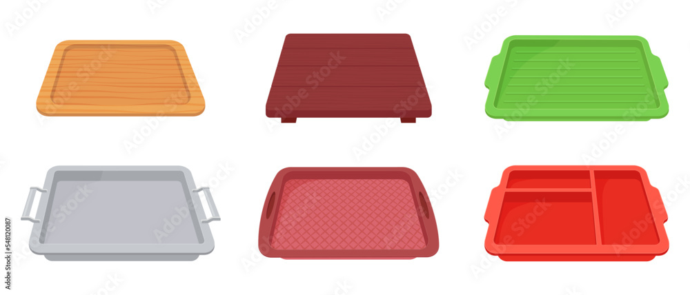 A set of plastic food trays.Trays for carrying food and serving in fast ...