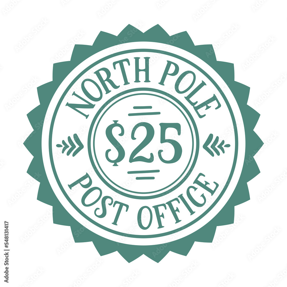 North pole post office stamp design Stock Vector | Adobe Stock