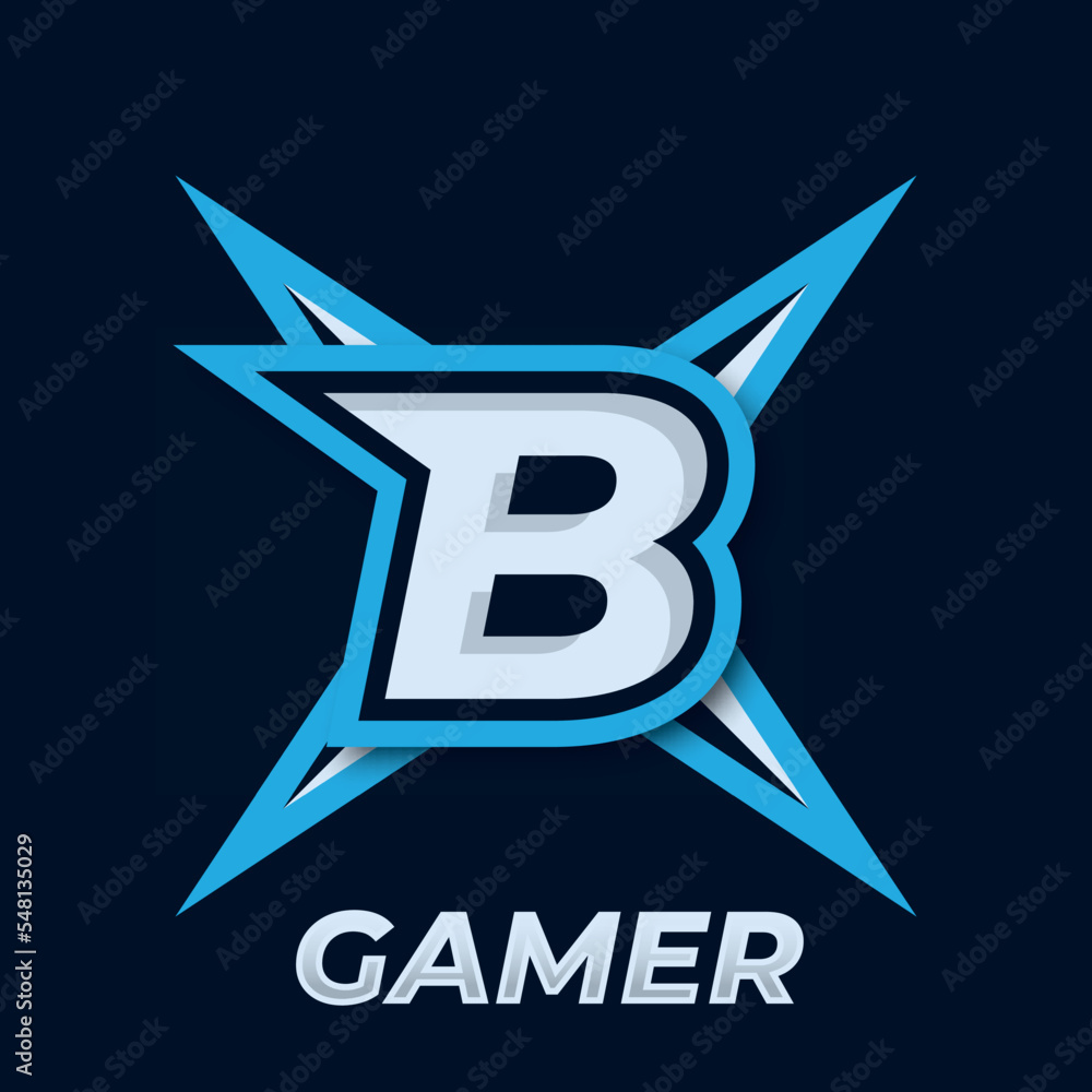 Vetor de Initial simple esport logo design element, gamer logo, star ...