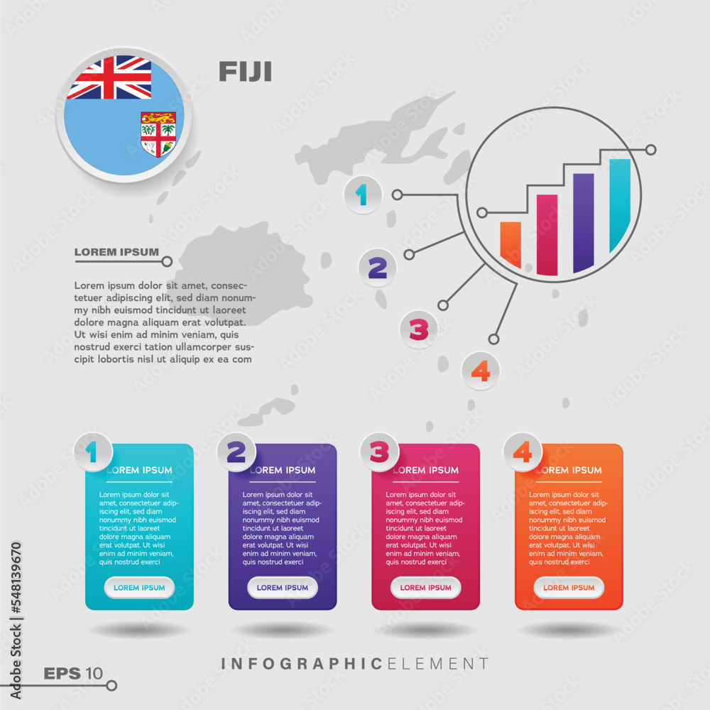 Fiji Chart Infographic Element Stock Vector | Adobe Stock