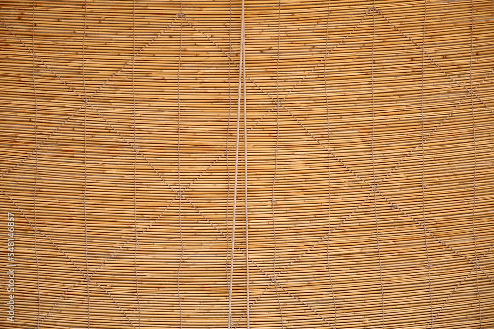 Brown bamboo blinds texture and seamless background. Bamboo stick straw ...
