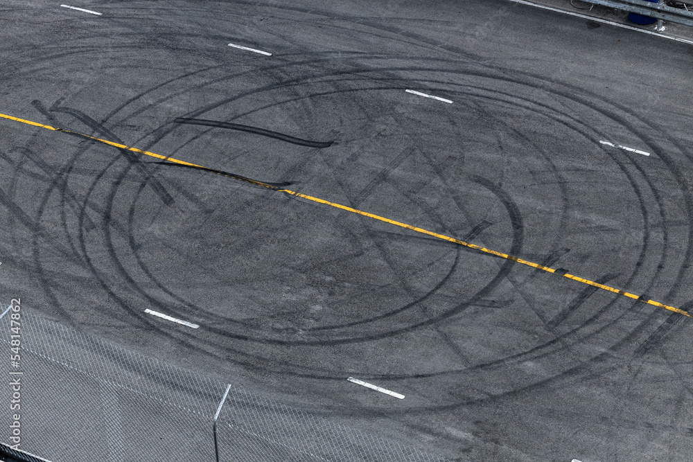 Tire tracks texture and background, Asphalt texture with line and tire ...
