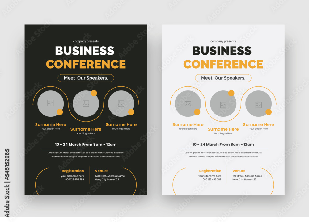 Conference Flyer Template, Business Conference Flyer Stock Vector ...