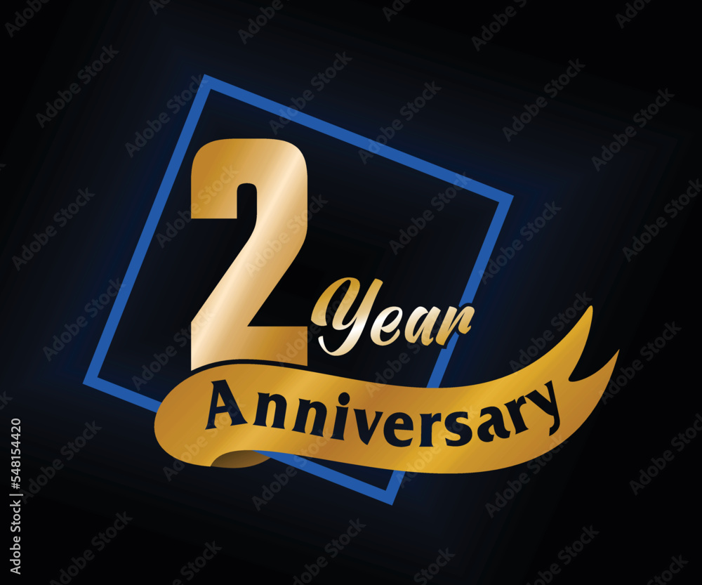 2 Year Anniversary ordinal number Counting vector art illustration in ...