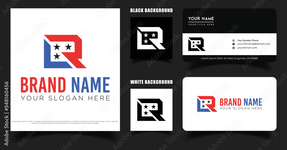 LR Monogram With Stars Logo Design. Luxury, simple, stylish and elegant ...