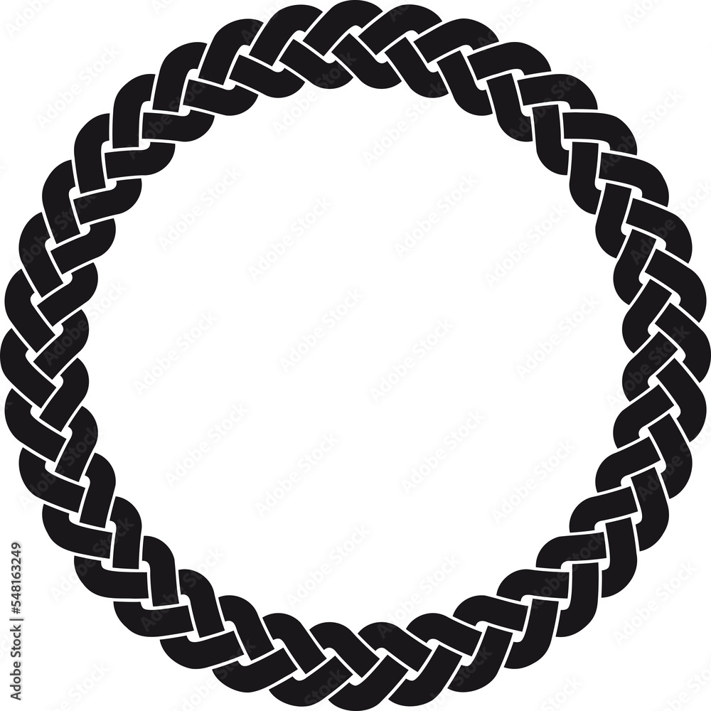 Celtic knots circular frame, black. Circular border made with Celtic ...