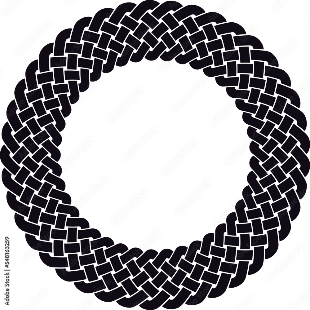 Circular frame with black Celtic knots. Circular border made with ...