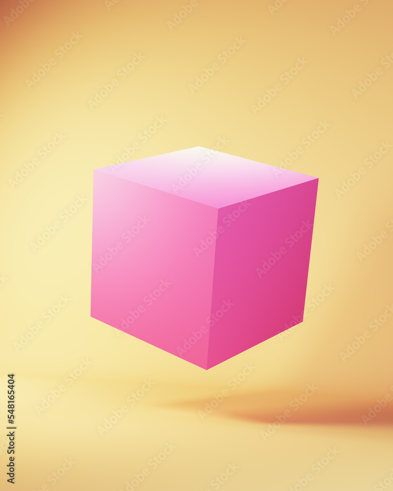 Pink Cube Box Geometric Shape Structure Face Polygon Geometry Simple ...