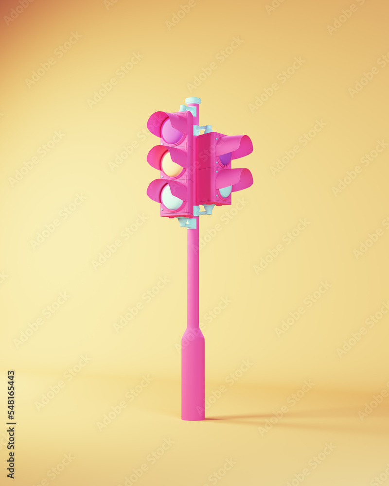 Blue Pink Traffic Light Crosswalk Highway Traffic Pedestrian Safety ...