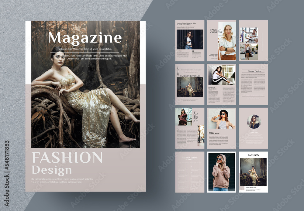 Fashion Magazine Layout Stock Template | Adobe Stock