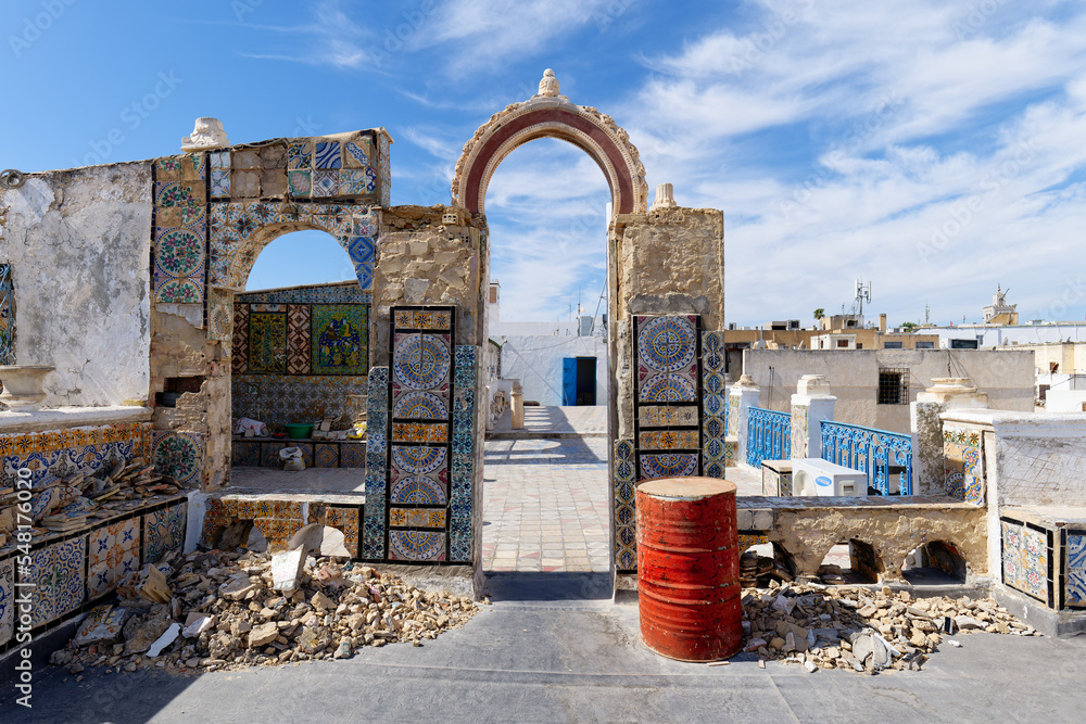 View of the Old Medina of Tunis. Unesco World Heritage Site. Around 700 ...
