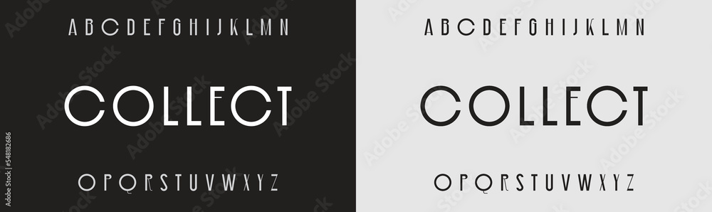 COLLECT minimal and tech alphabets font designs. professional vector ...