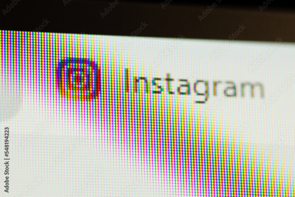 Instagram browser tab on screen of computer. Using Instagram social ...
