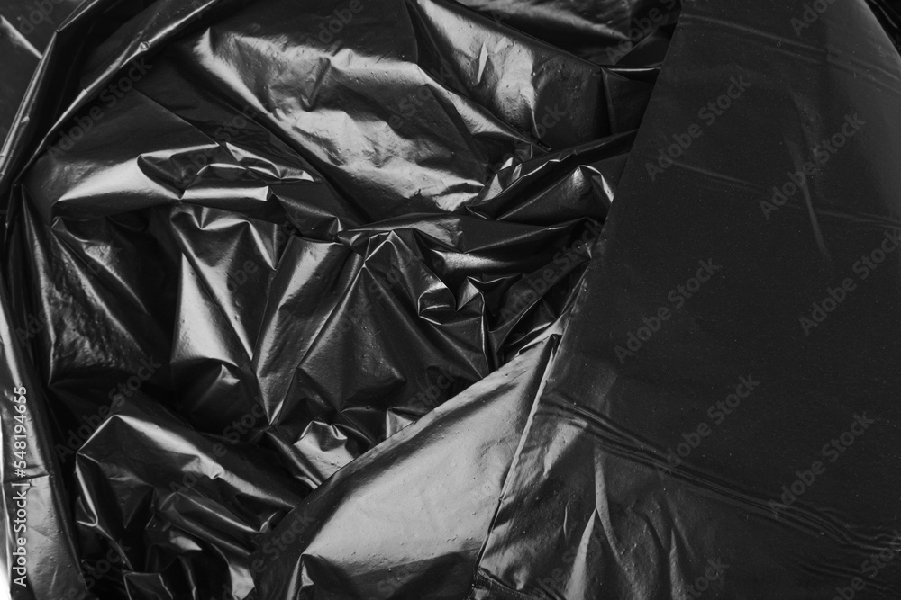 Crumpled Garbage Bag Texture Background, Wrinkled Trash Package Pattern ...