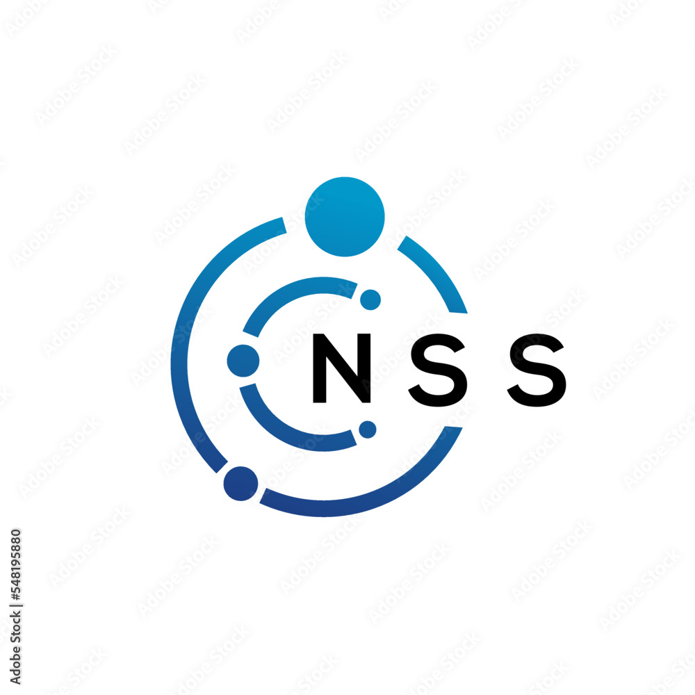 NSS letter technology logo design on white background. NSS creative ...
