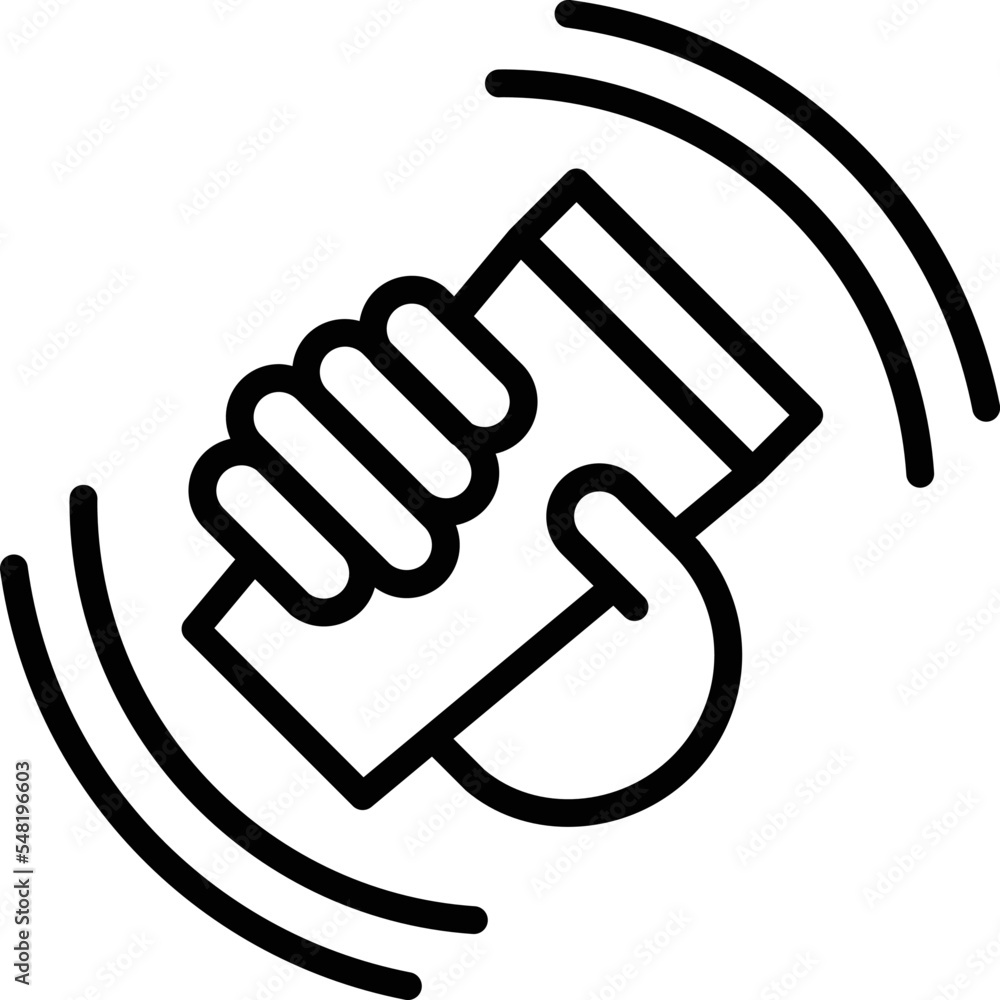 shake well icon. Isolated vector black outline stamp label rounded ...