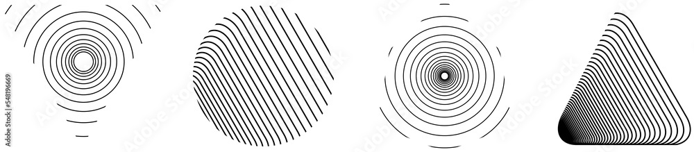 Set of impossible shapes. Optical Illusion.Minimal geometric logo on ...