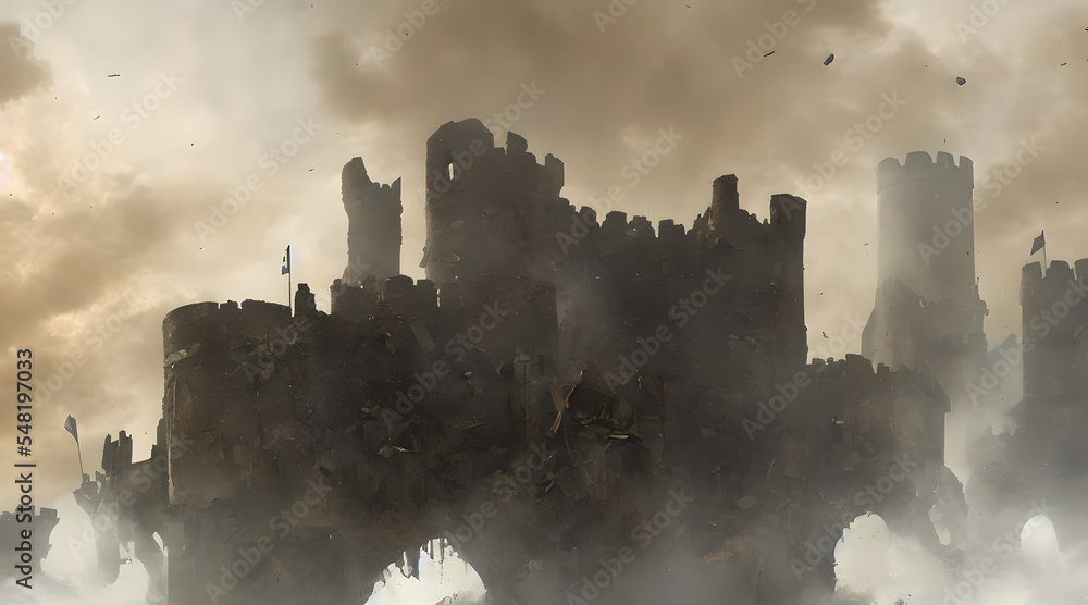 A concept art illustration of Crumbling Farum Azula. A location from ...