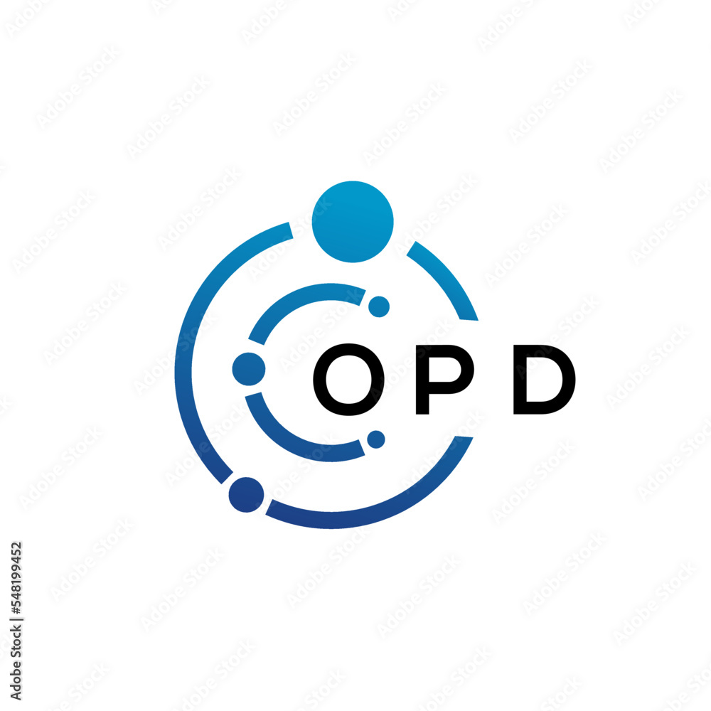 OPD letter technology logo design on white background. OPD creative ...