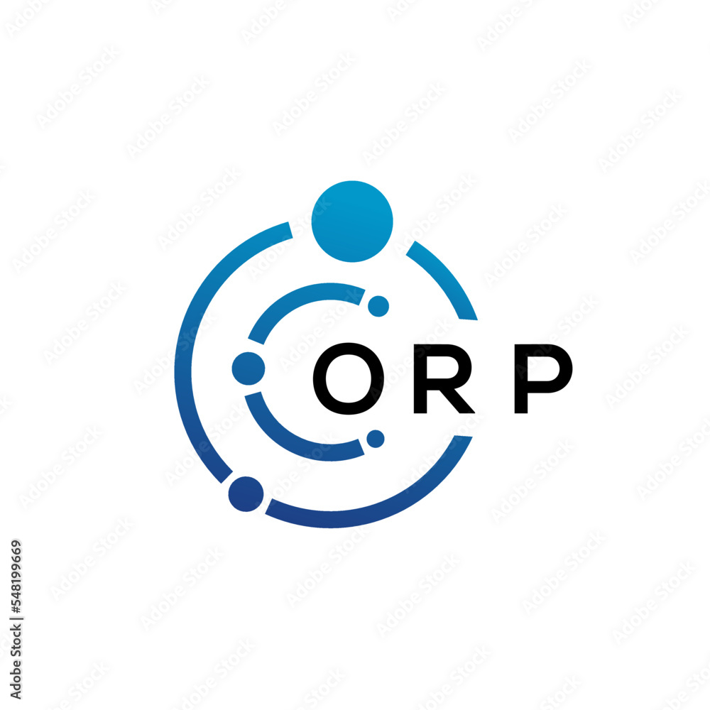 ORP letter technology logo design on white background. ORP creative ...