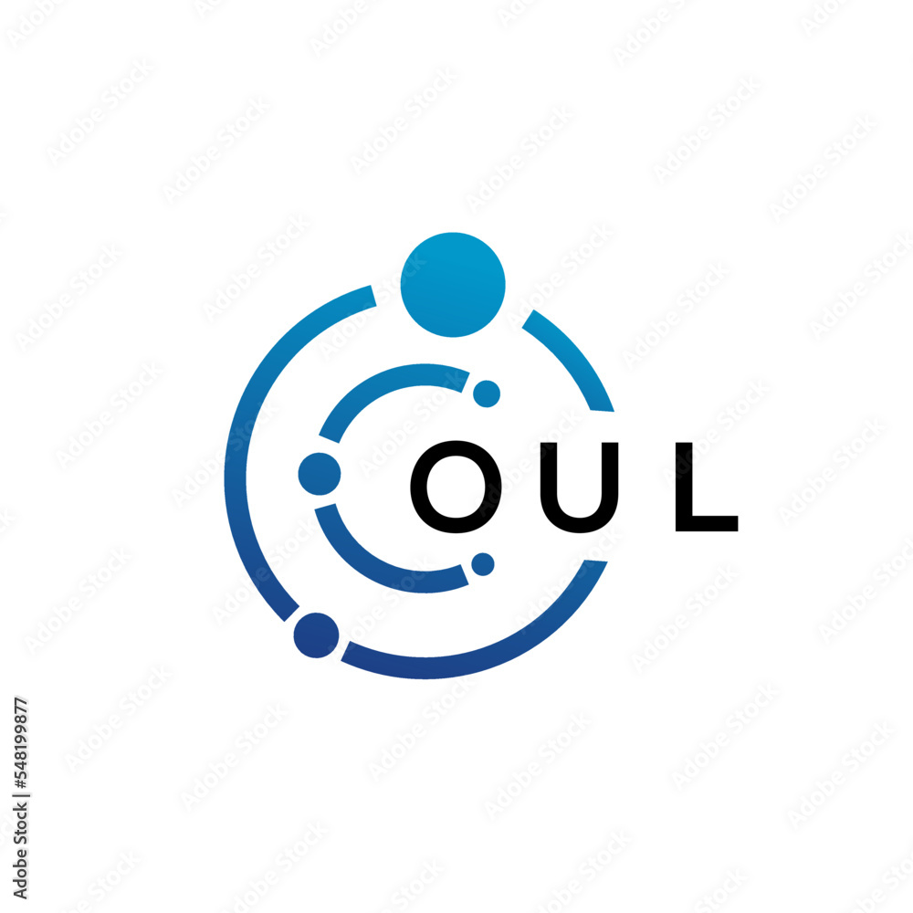 OUL letter technology logo design on white background. OUL creative ...