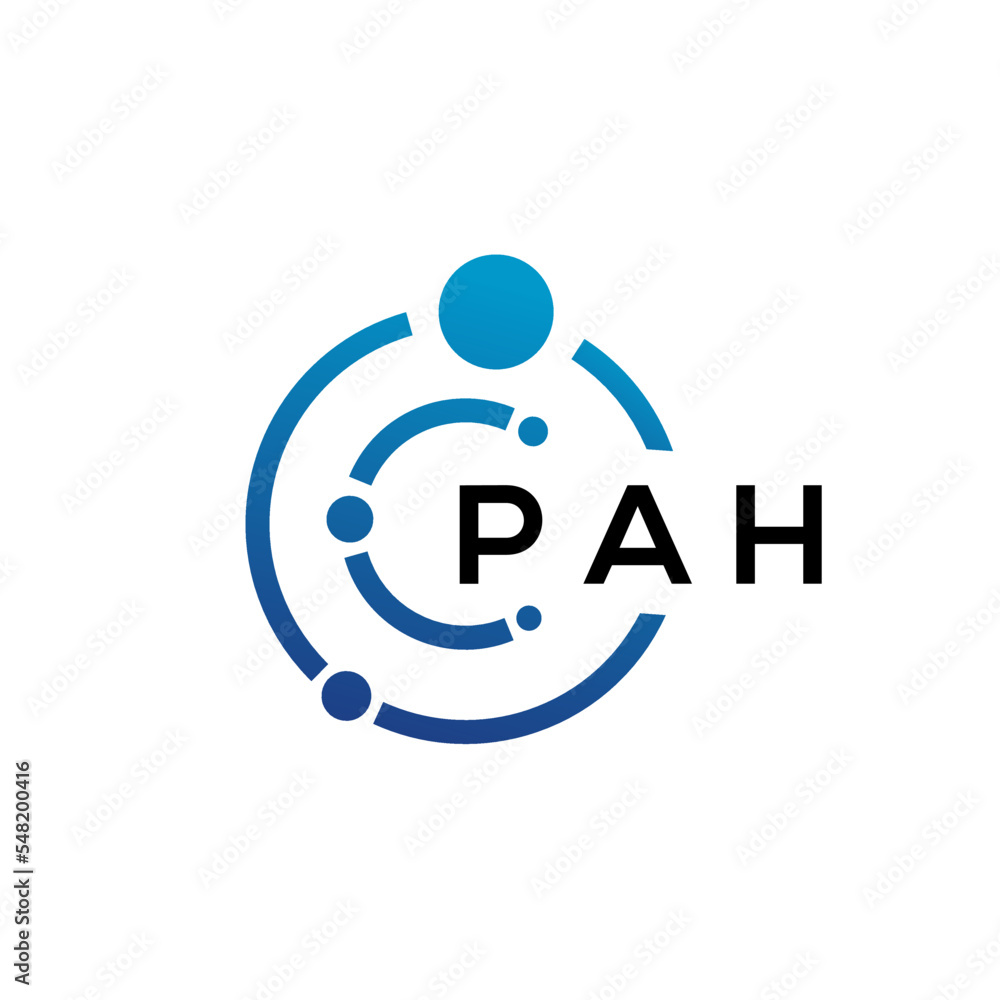 PAH letter technology logo design on white background. PAH creative ...