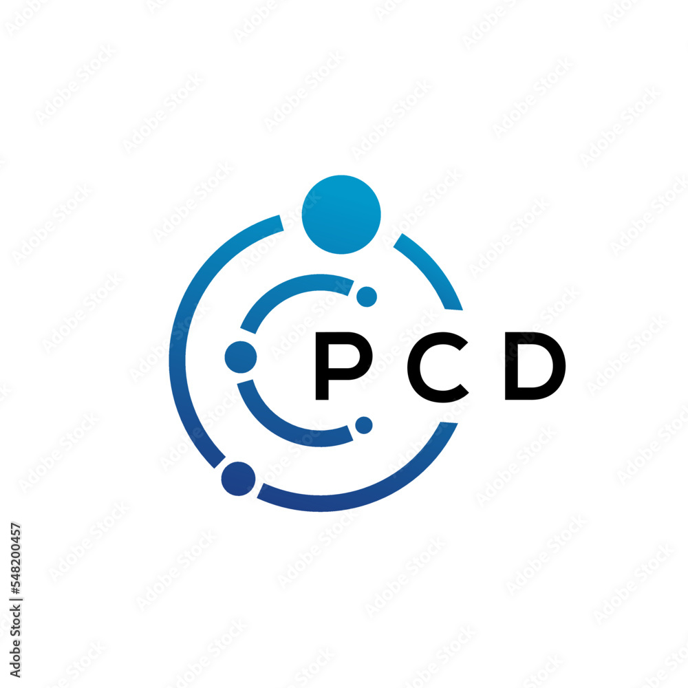 PCD letter technology logo design on white background. PCD creative ...
