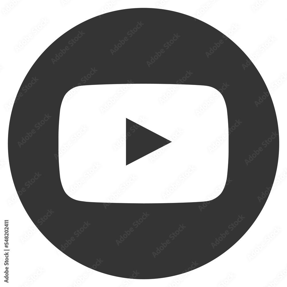 YouTube play button, YouTube video and music icon. Stock Illustration ...