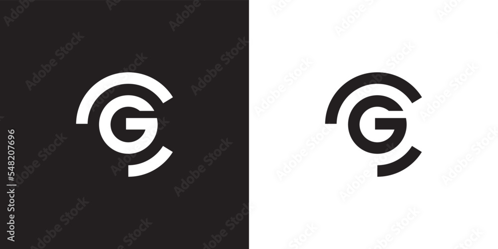 Minimal CG logo. Icon of a GC letter on a luxury background. Logo idea ...