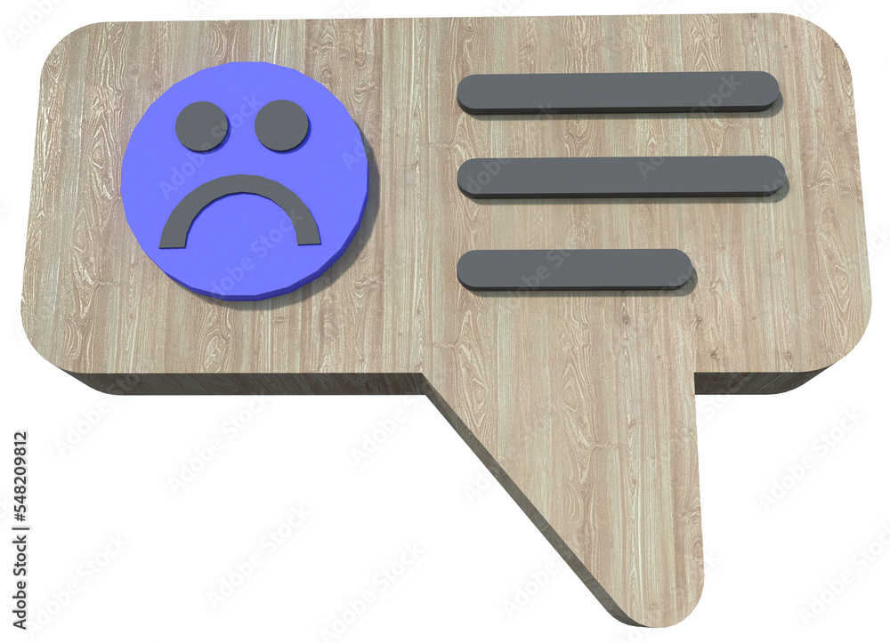 sad face , Customer Service Quality Feedback concept , icon on wood ...