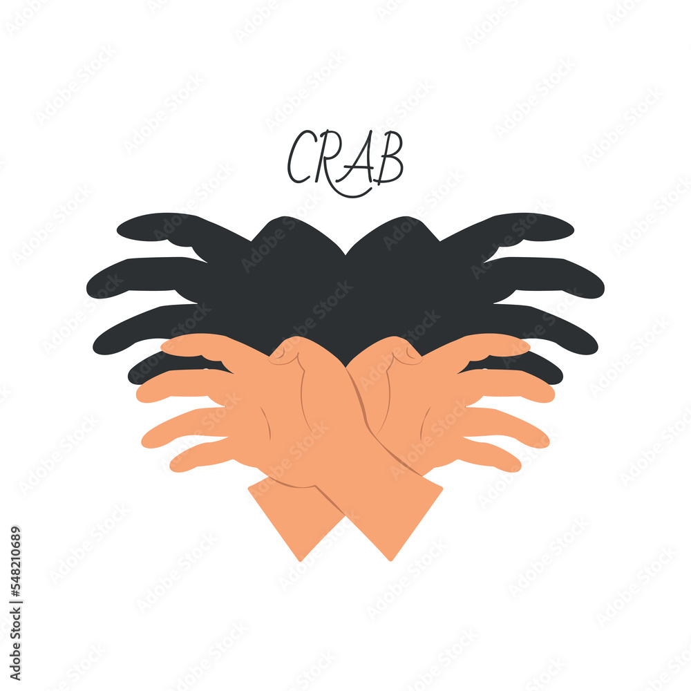 Hands gestures shadow. Antique gaming puppets from hands different ...