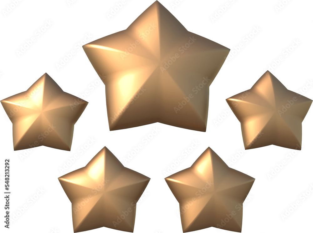 Five star rating - shiny pink gold stars, Businessman like, 3d style ...
