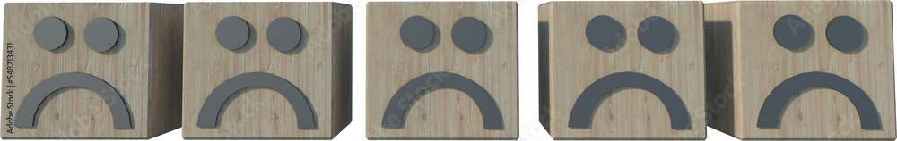sad face , Customer Service Quality Feedback concept , icon on wood ...