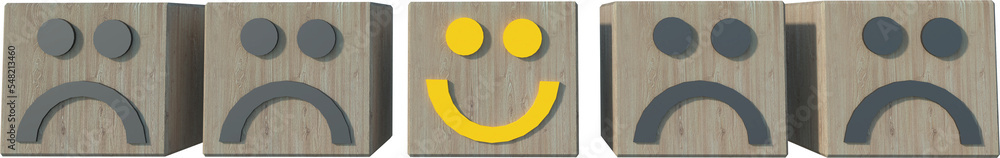 smiling face and sad face , Customer Service Quality Feedback concept ...