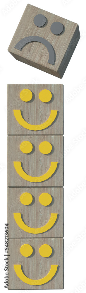 smiling face and sad face , Customer Service Quality Feedback concept ...