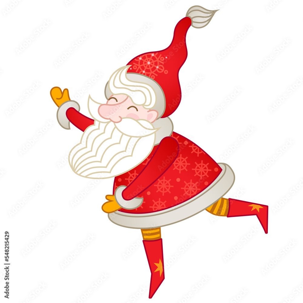 Cartoon Dancing Santa Claus Christmas Illustration Stock Illustration Adobe Stock