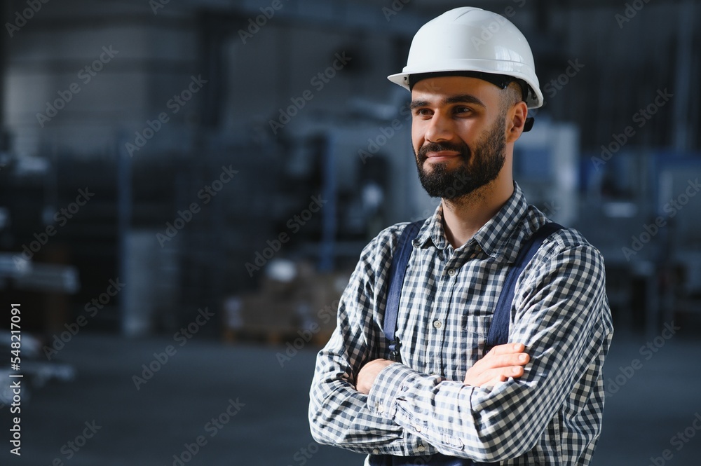 Happy Professional Heavy Industry Engineer Worker Wearing Uniform, and ...