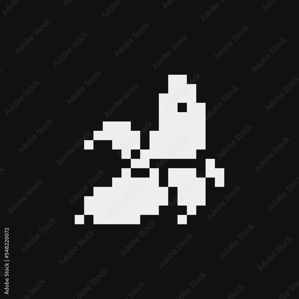 Banana pixel art icon, fruit logo, emoji. Isolated vector illustration ...