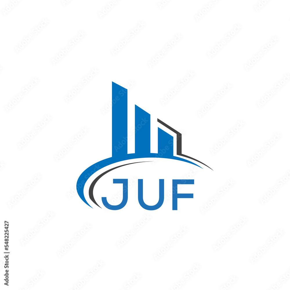 JUF letter logo. JUF blue image. JUF Monogram logo design for ...