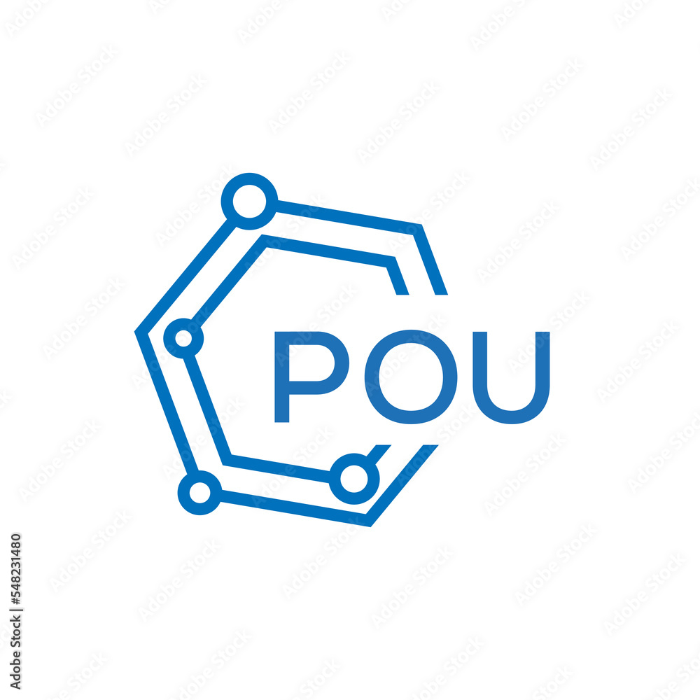 Vecteur Stock POU technology letter logo on white background. POU ...