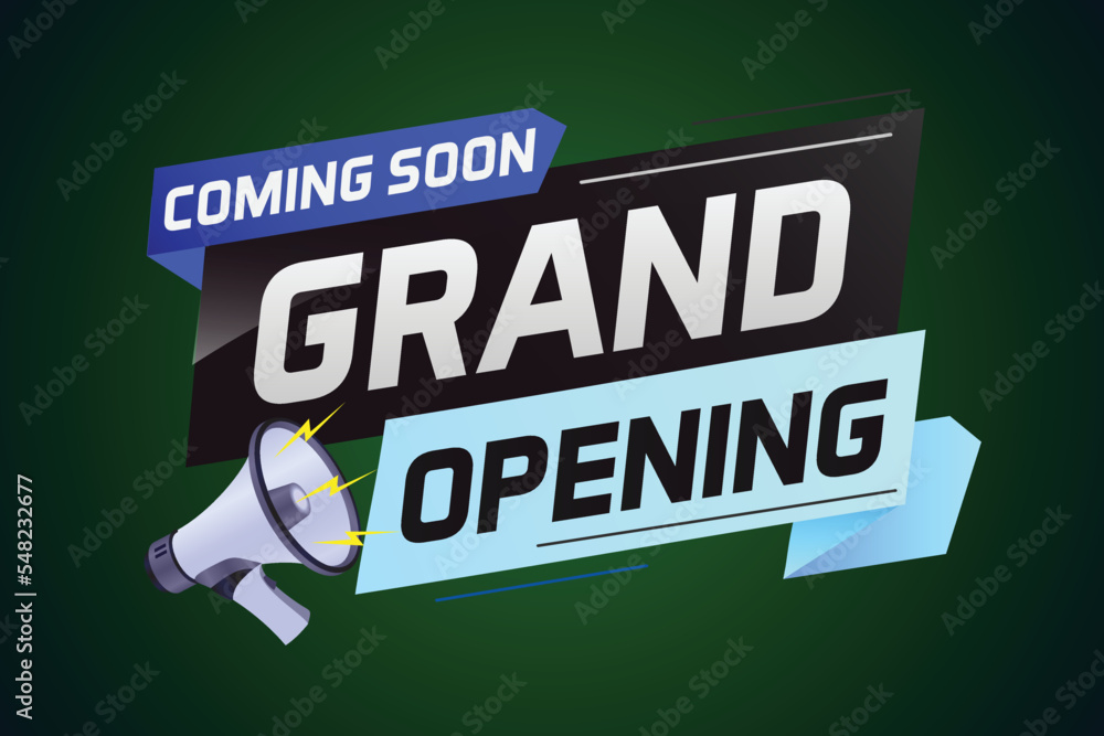 coming soon grand opening word concept vector illustration with ...