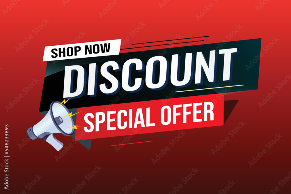 discount special offer word concept vector illustration with lines ...