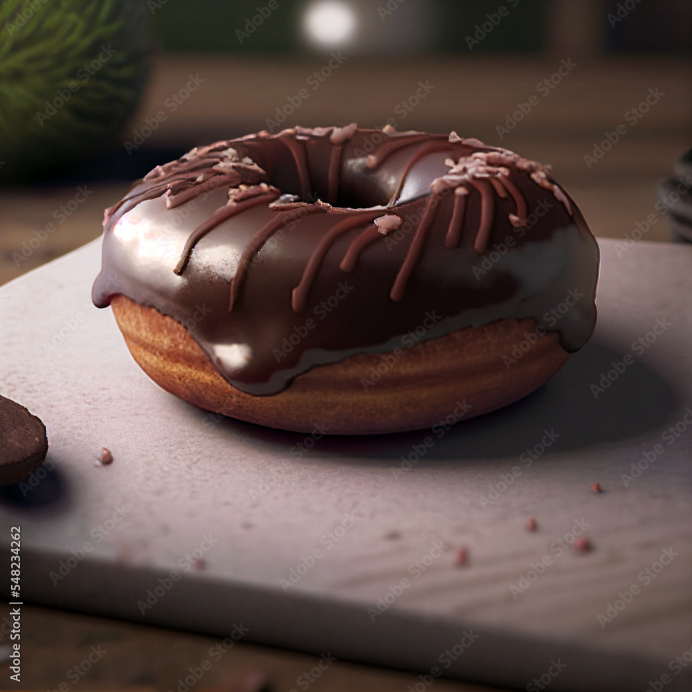Chocolate donut. Realistic illustration of a chocolate donut Stock ...