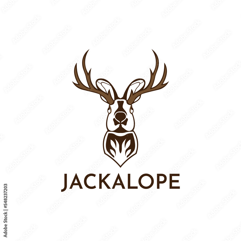 Jackalope logo vector in modern style. suitable for all businesses ...