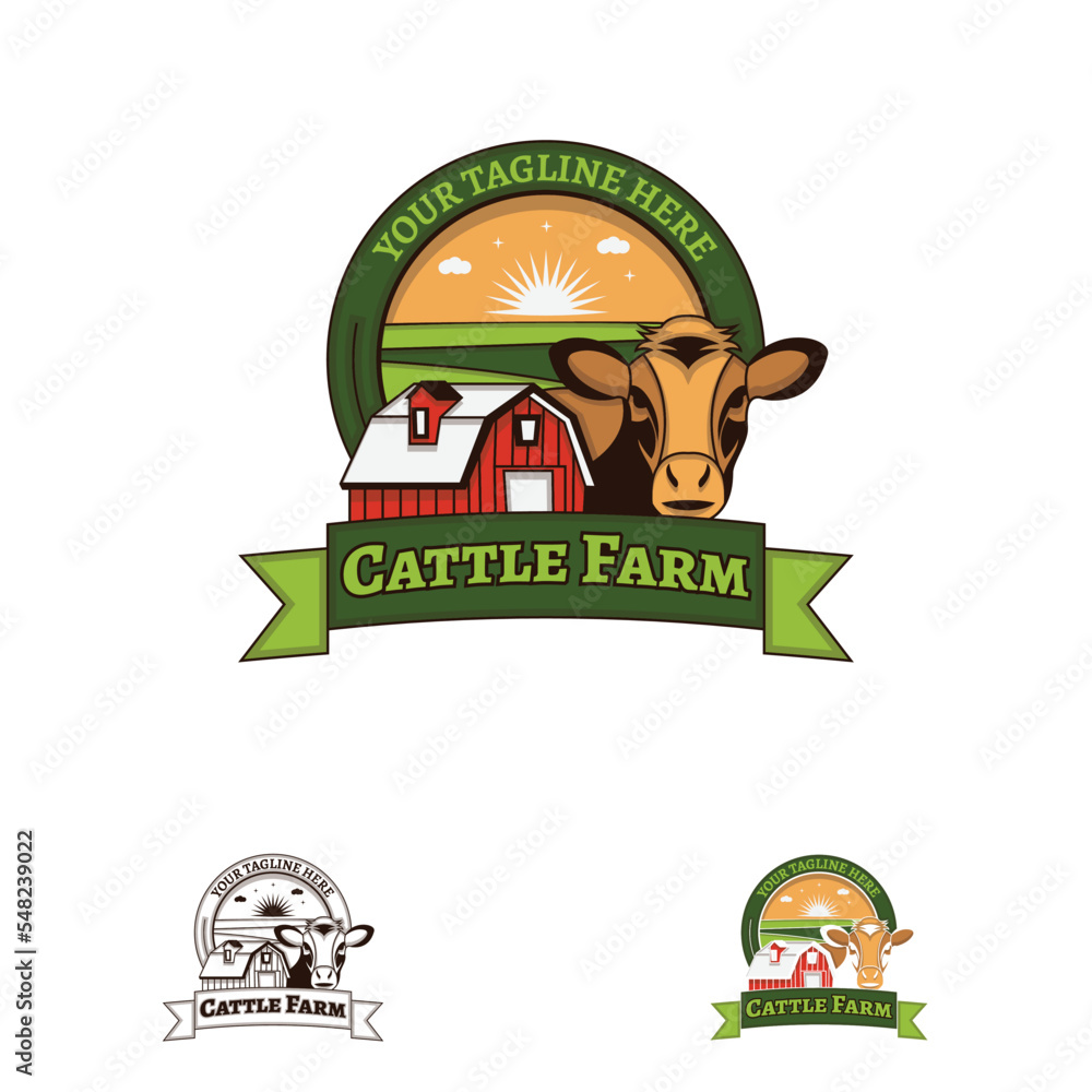 Cattle farm logo vector. Suitable for various business needs ...